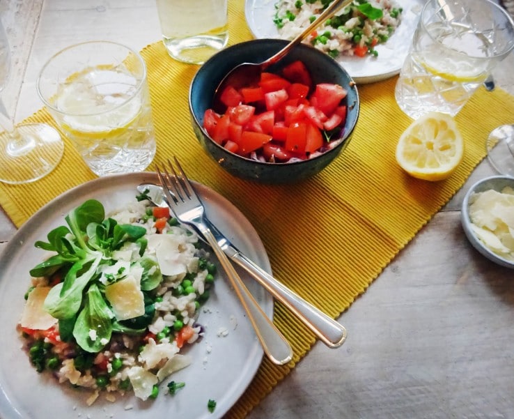 Frisse citroenrisotto met doperwt en wortel - Gewoon wat een studentje ...