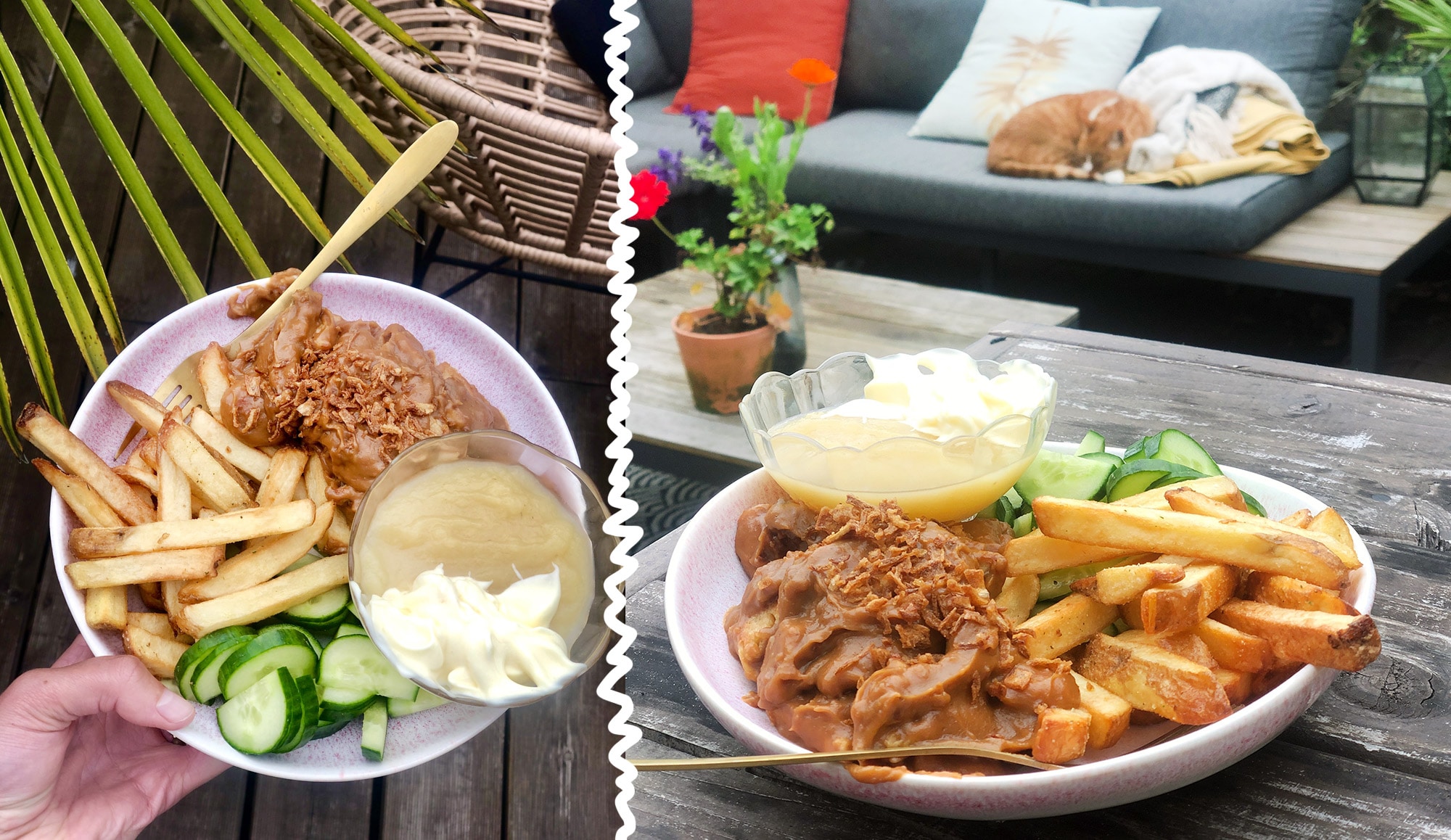 Vega saté met friet en zoetzure komkommer - Gewoon wat een studentje 's ...