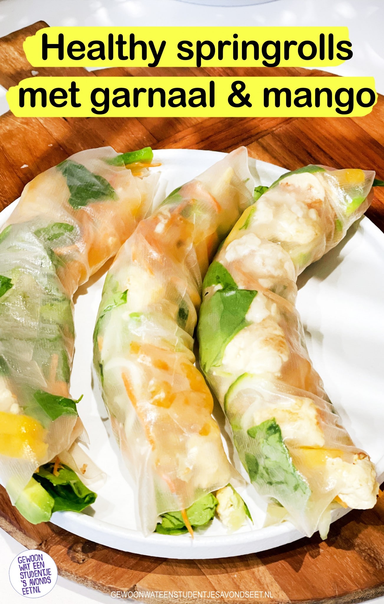 Springrolls met pittige garnalen, kokos en komkommer - Gewoon wat een ...